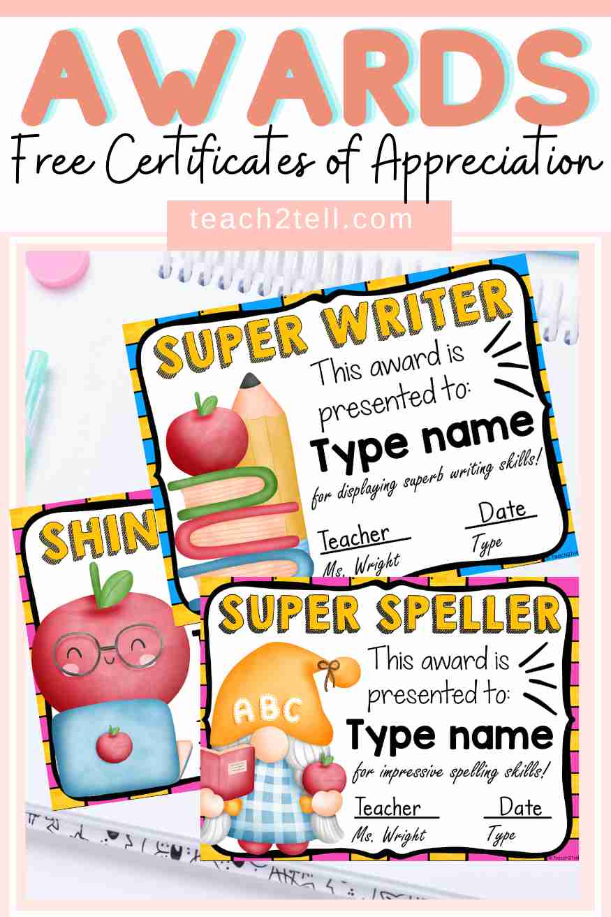 38 Student Awards Free Rewards For Elementary Students