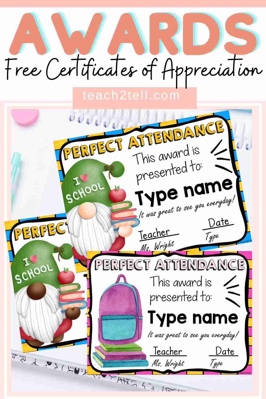 38 Student Awards Free Rewards For Elementary Students