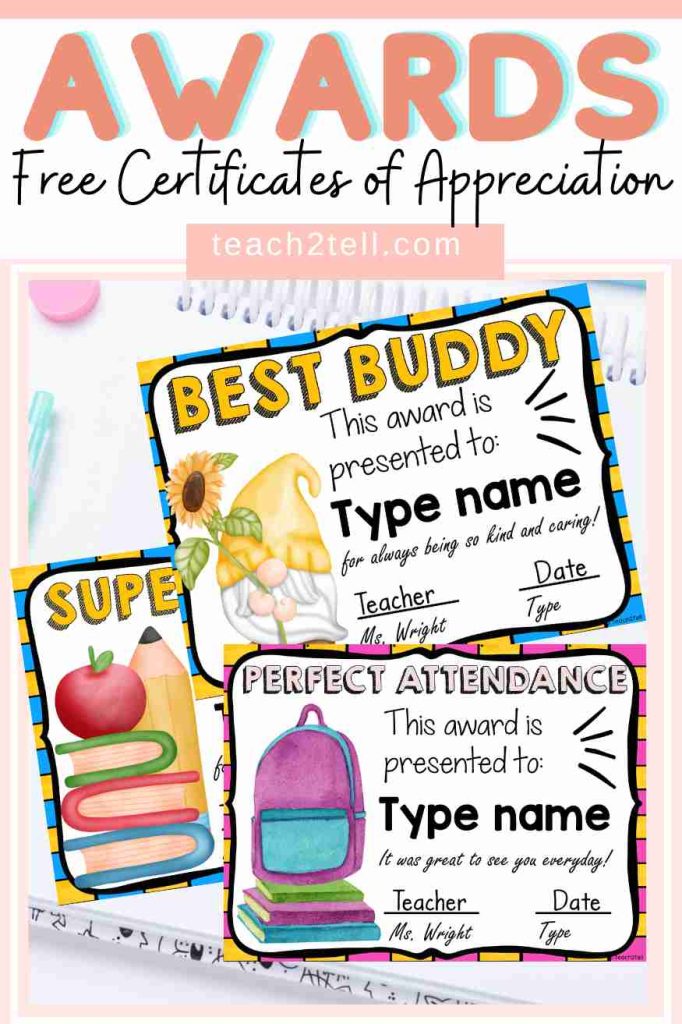 38 Student Awards Free Rewards For Elementary Students
