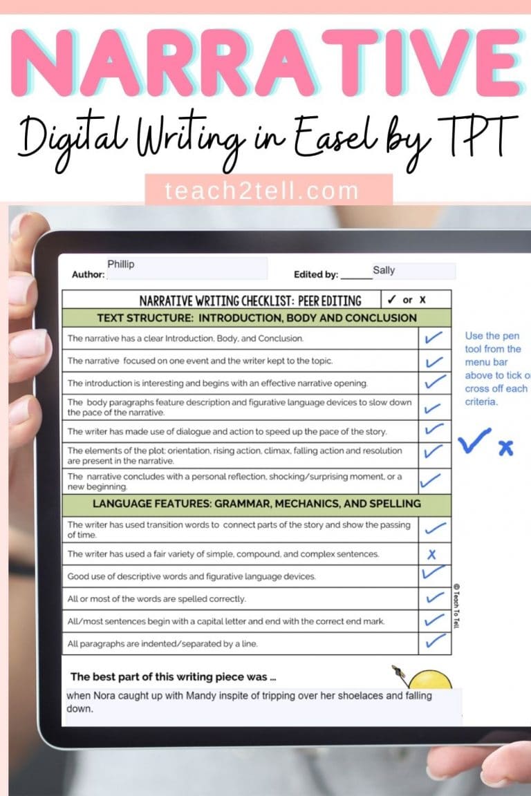 Digital Narrative Writing Easy With Easel By TpT