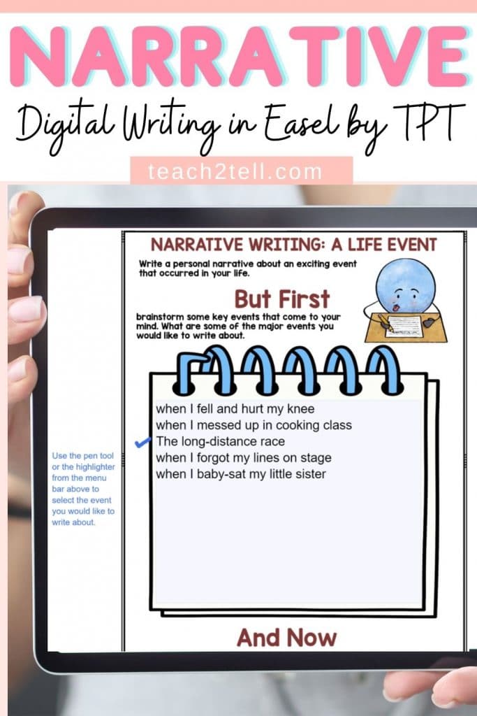 Digital Narrative Writing Easy With Easel By TpT