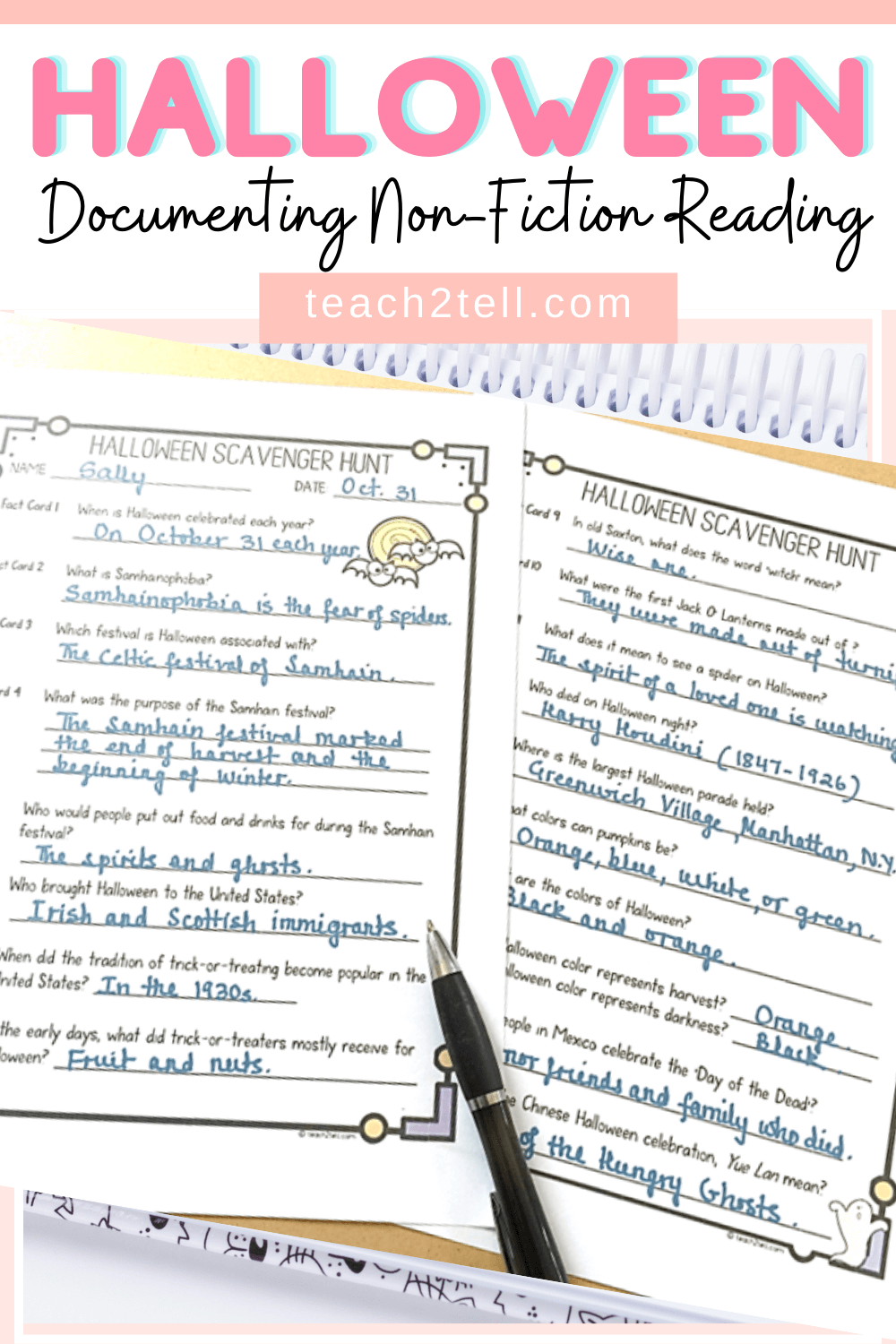 Reading Comprehension Halloween Spooky Informative Informational Text