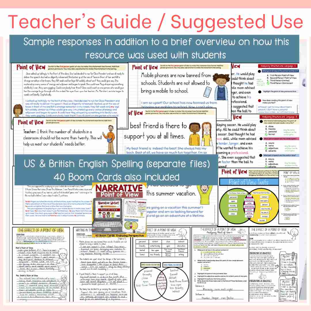 First Person and Third Person Point of View Activities Narrative ...