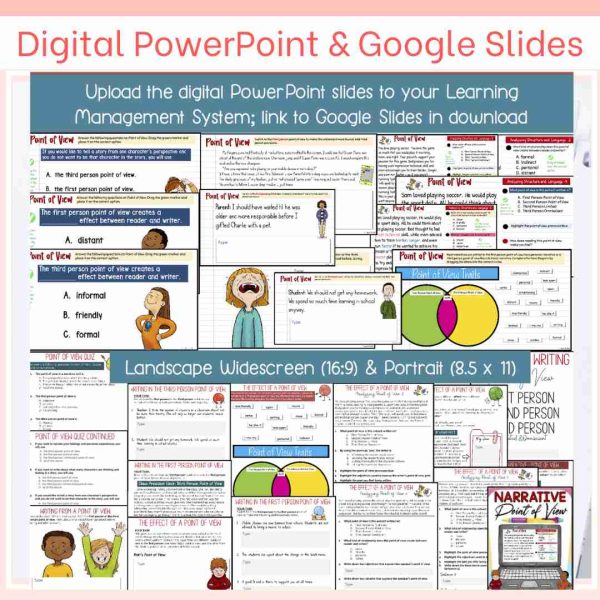 First Person and Third Person Point of View Activities Narrative ...
