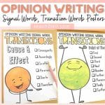 Opinion Writing Transition Words Writing Posters Freebie
