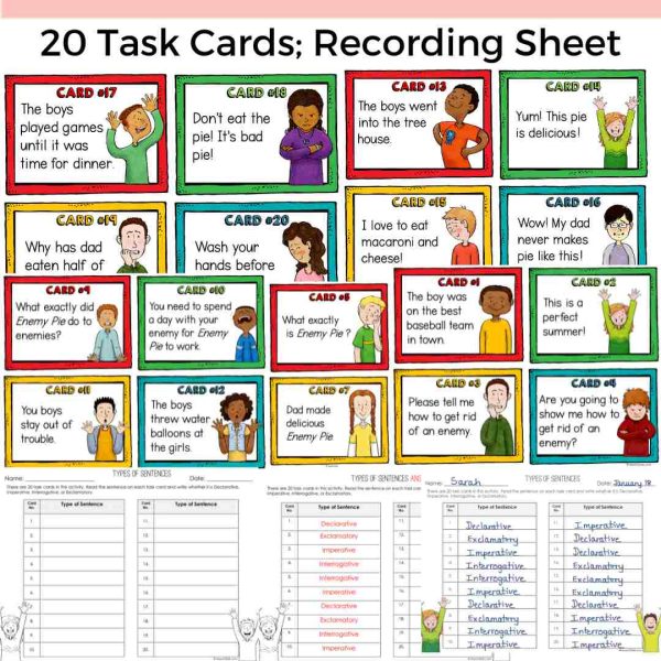 Types of Sentences Free Task Cards