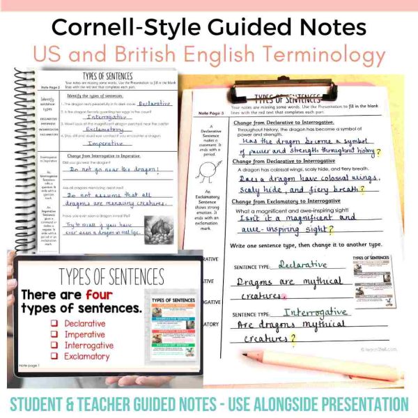 Four Kinds of Sentences Presentation Cornell Style Notetaking
