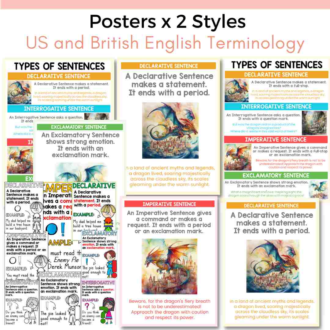 Four Types of Sentences Task Cards