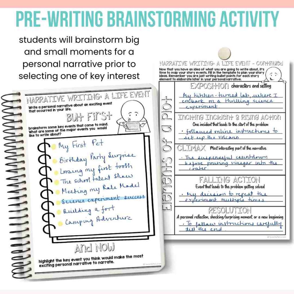 Free Personal Narrative Writing Activity Story Elements