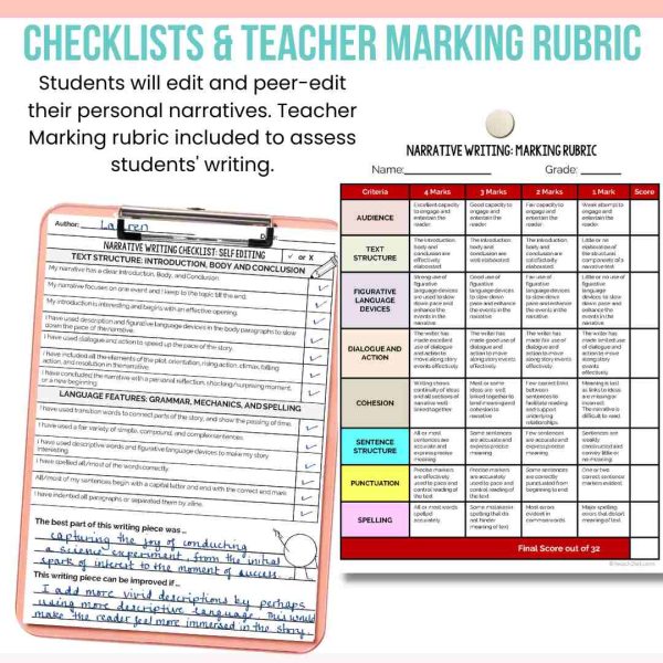 Free Personal Narrative Writing Activity Story Elements