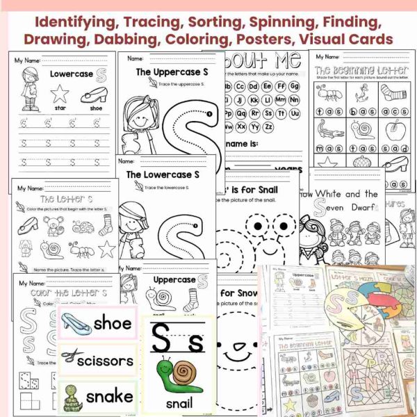 Free Letter S Worksheets and Crafts | Uppercase and Lowercase Letter S ...