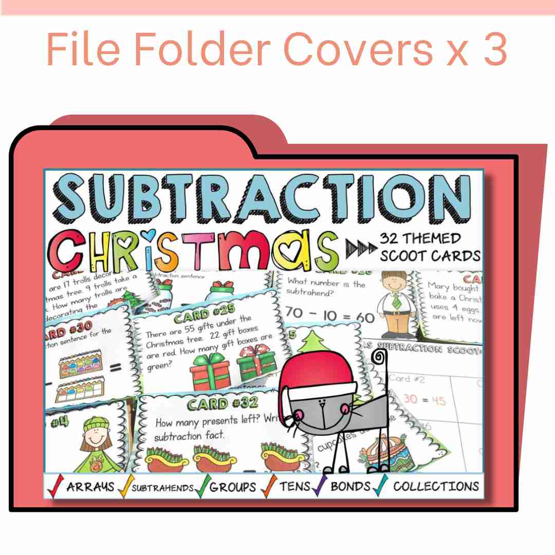 Subtraction Task Cards Fun Christmas Math Activity