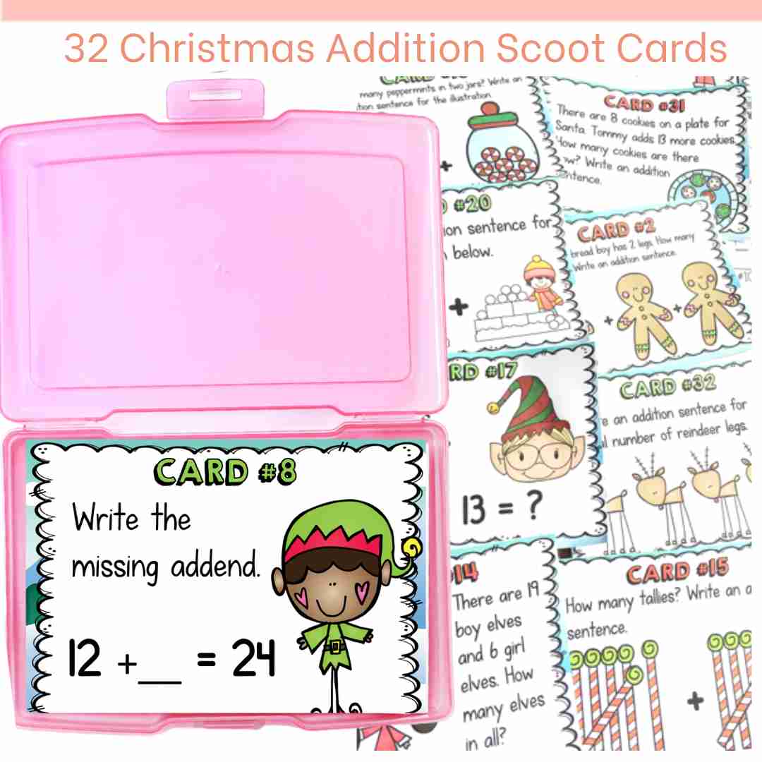 Addition Task Cards Fun Christmas Math Activity