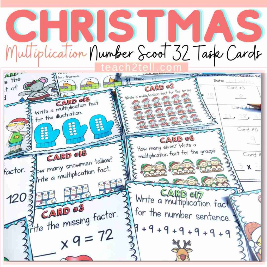 Math Activities Christmas Multiplication Fun Task Cards