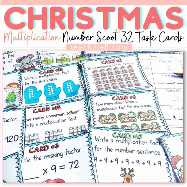 Math Activities Christmas Multiplication Fun Task Cards