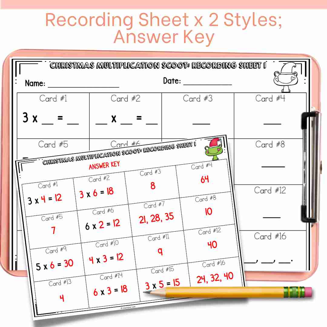 Math Activities Christmas Multiplication Fun Task Cards