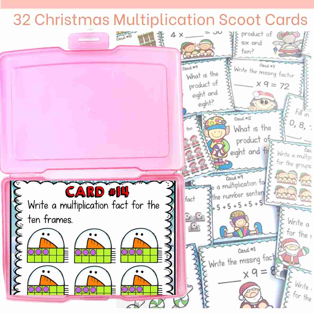 Math Activities Christmas Multiplication Fun Task Cards