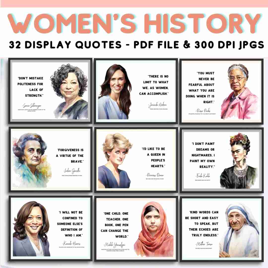Women's History Month Bulletin Board Inspirational Posters