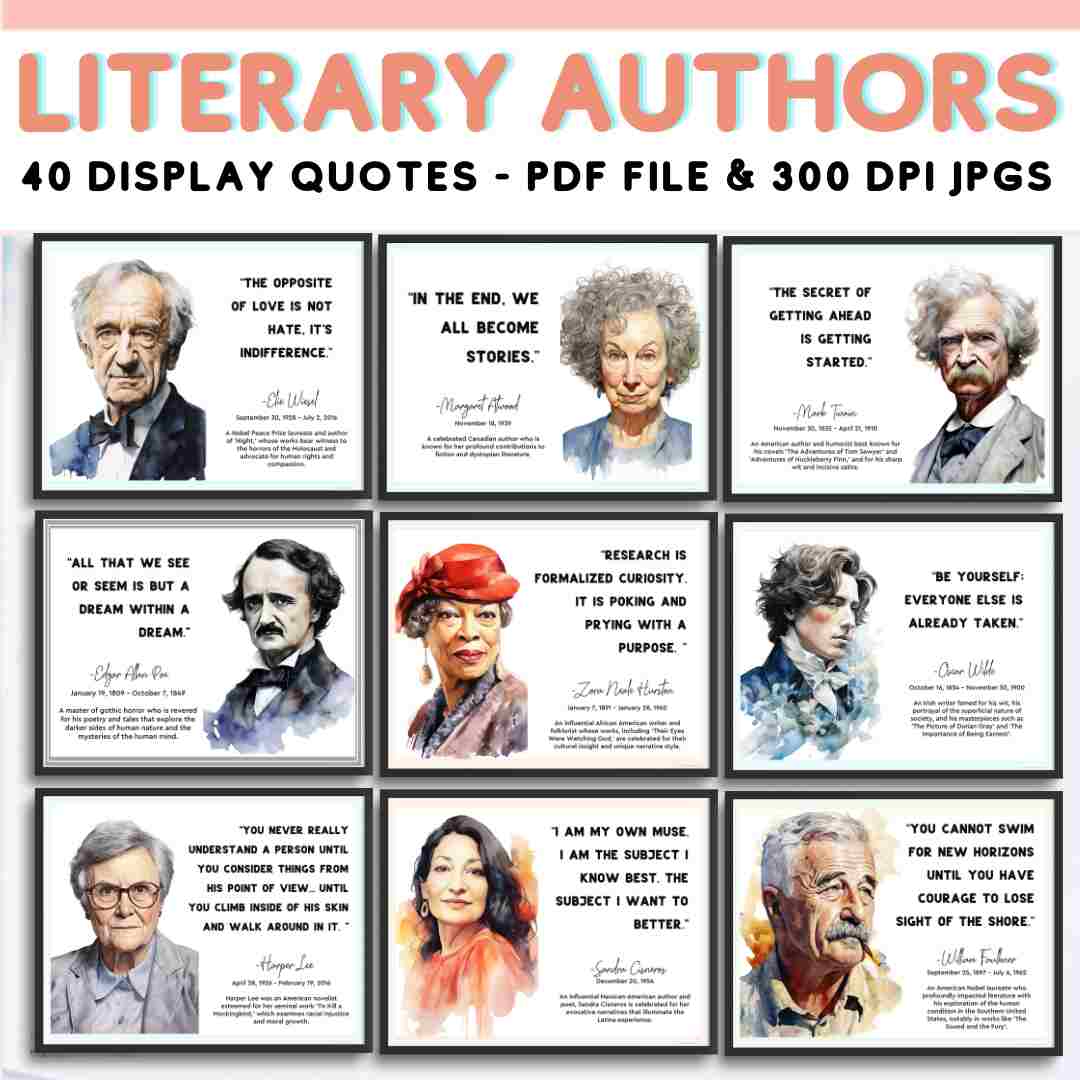National Reading Month: Inspirational Literary Quote Posters