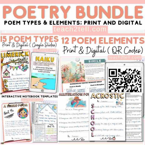 Poetry Types Poetry Elements Print & Digital Super Bundle