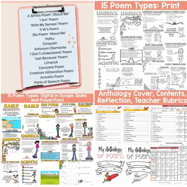 Poetry Types Poetry Elements Print & Digital Super Bundle