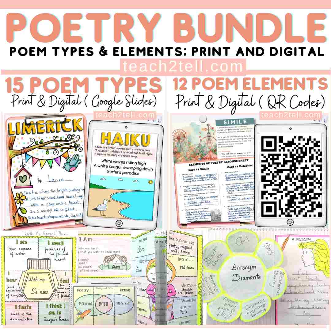 Poetry Types Poetry Elements Print & Digital Super Bundle