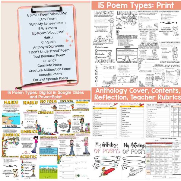 Poetry Types Poetry Elements Print & Digital Super Bundle