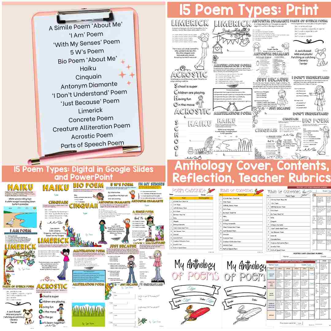 Poetry Types Poetry Elements Print & Digital Super Bundle