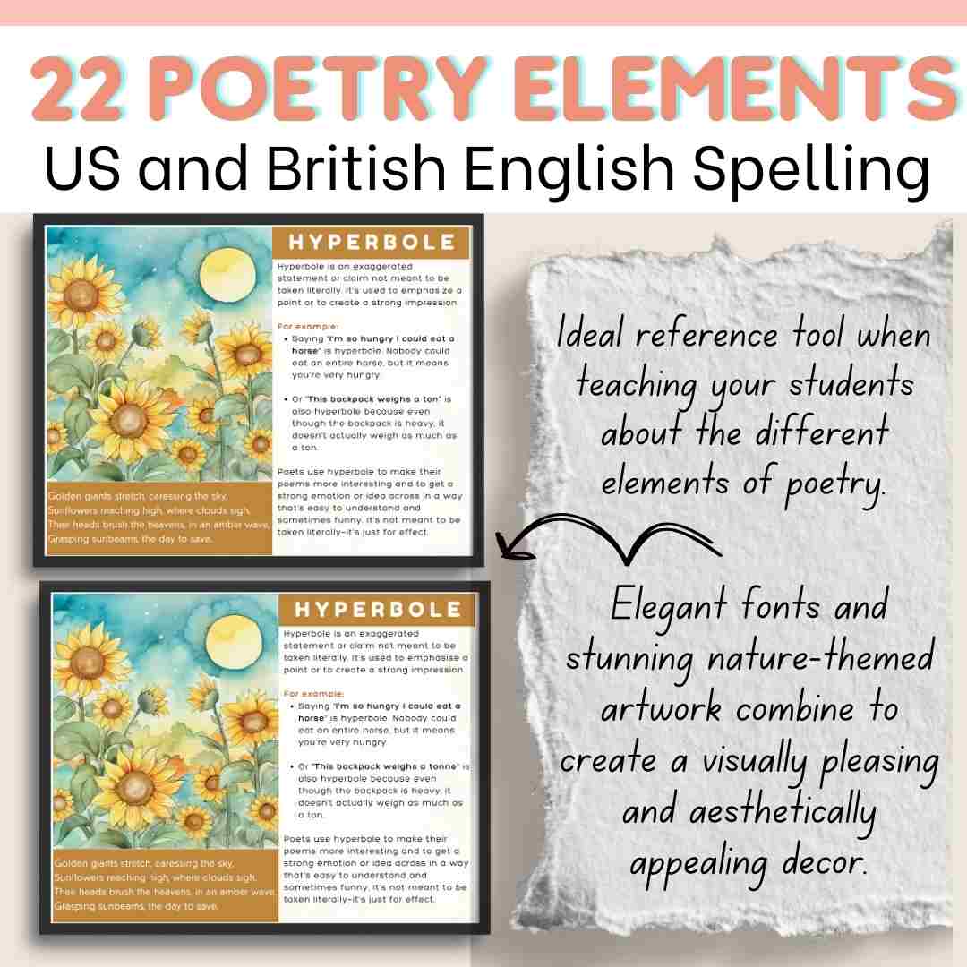 Informative Poetry Elements Posters For Middle School