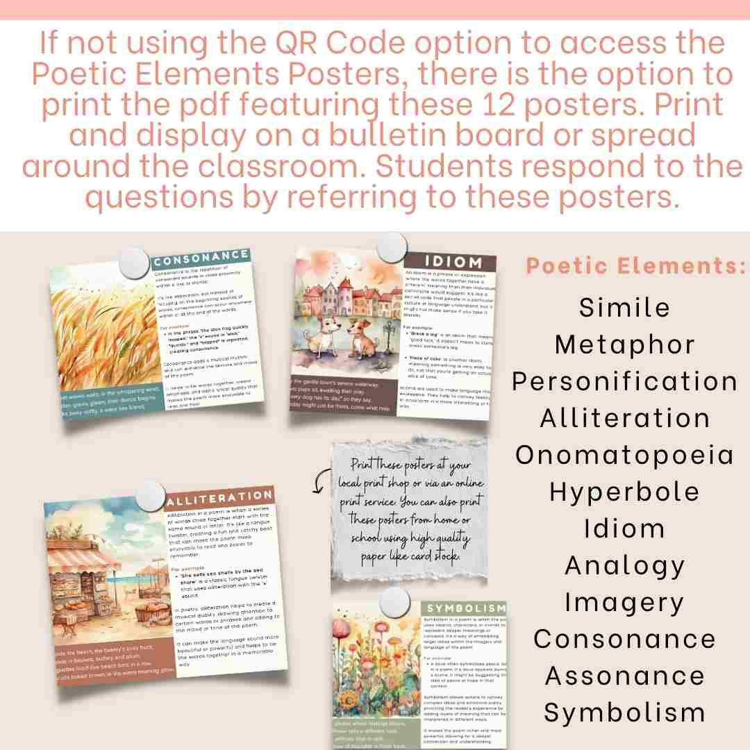 Essential Elements of Poetry Poetic Devices Poetry Month