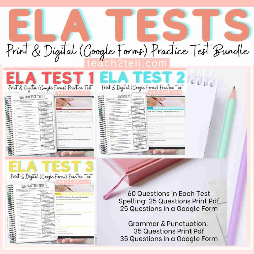 ELA Test Prep Grade 3, Grade 4, Grade 5 Essential Bundle