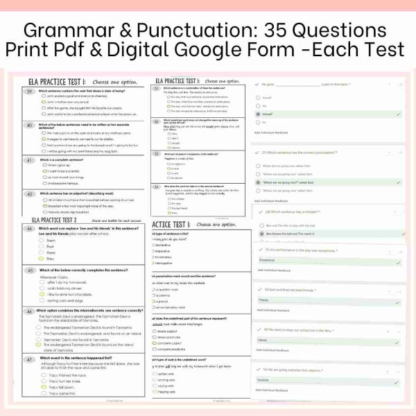 ELA Test Prep Grade 3, Grade 4, Grade 5 Essential Bundle