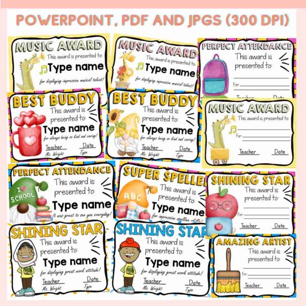Student Awards Elementary Free Award Certificates Editable