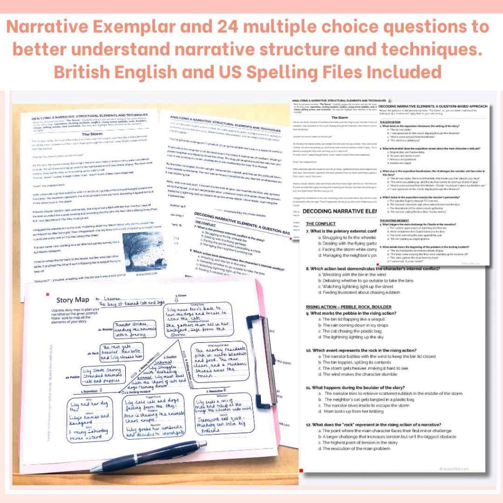 Narrative Writing Interactive Notebook 7 Engaging Story Elements