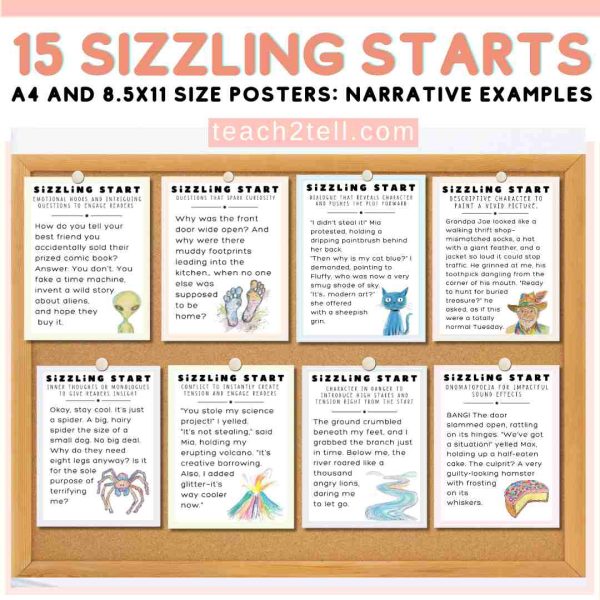 Sizzling Starts Narrative Examples - Printables and Digital Teaching ...
