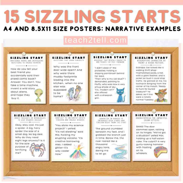 Sizzling Starts Narrative Examples - Printables and Digital Teaching ...