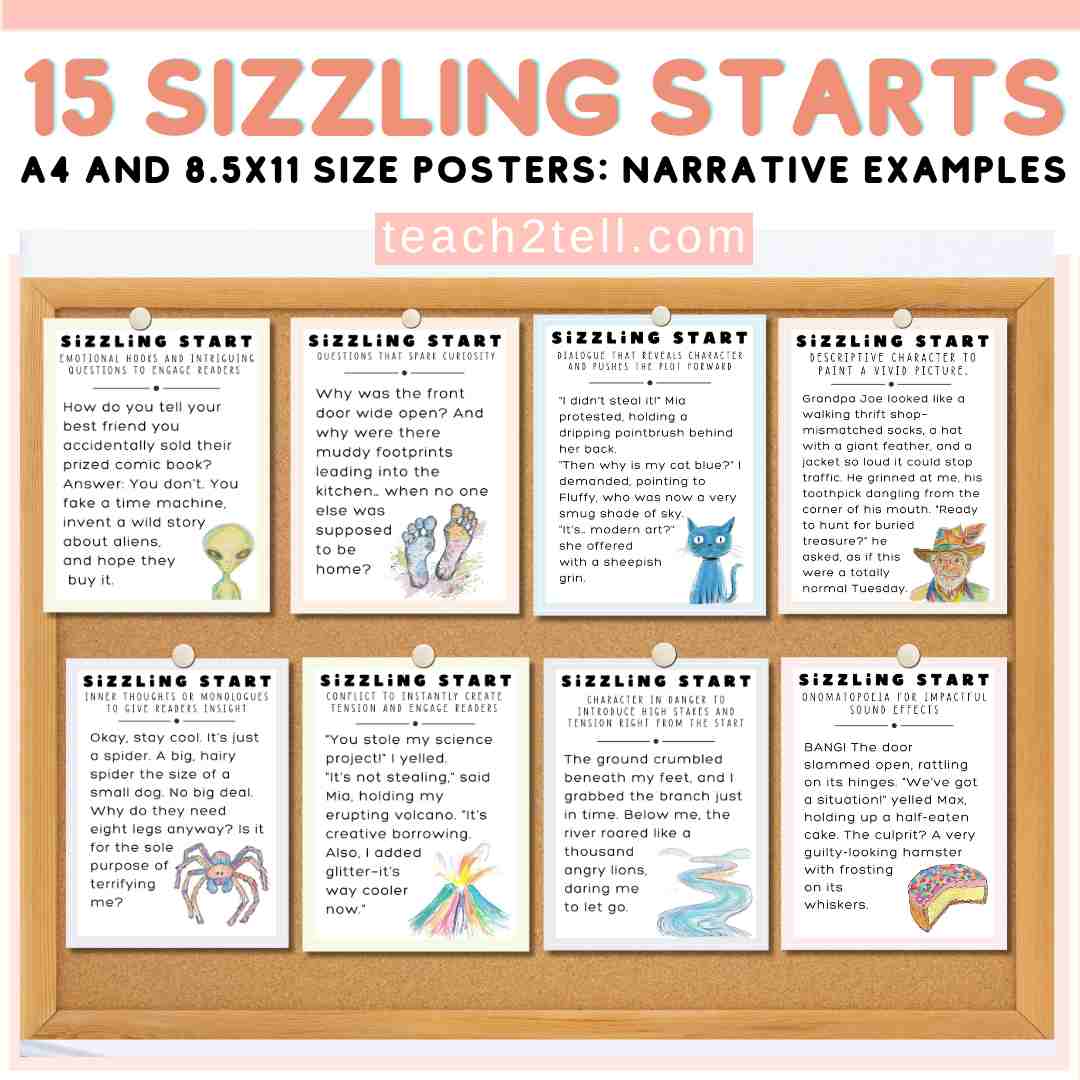 Sizzling Starts Narrative Examples - Printables and Digital Teaching ...