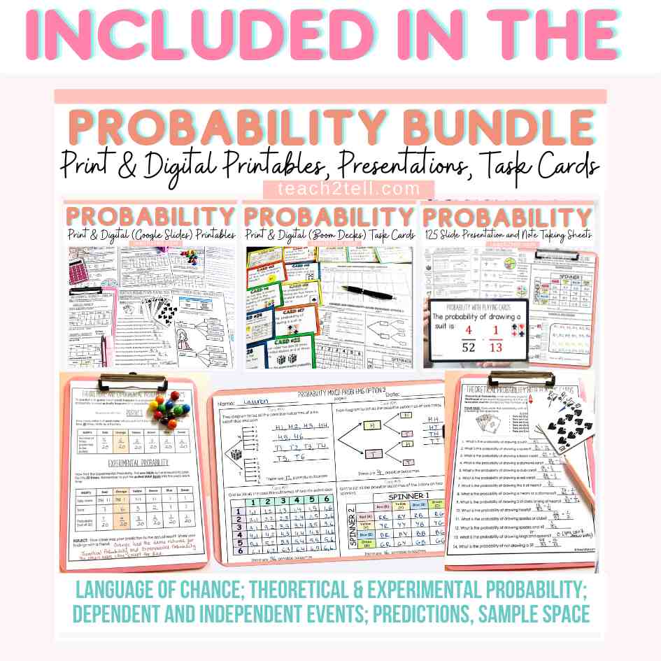 Theoretical Probability with Dice Activity – 32 Task Cards