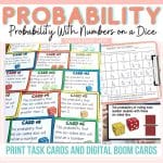 Theoretical Probability with Dice Activity – 32 Task Cards