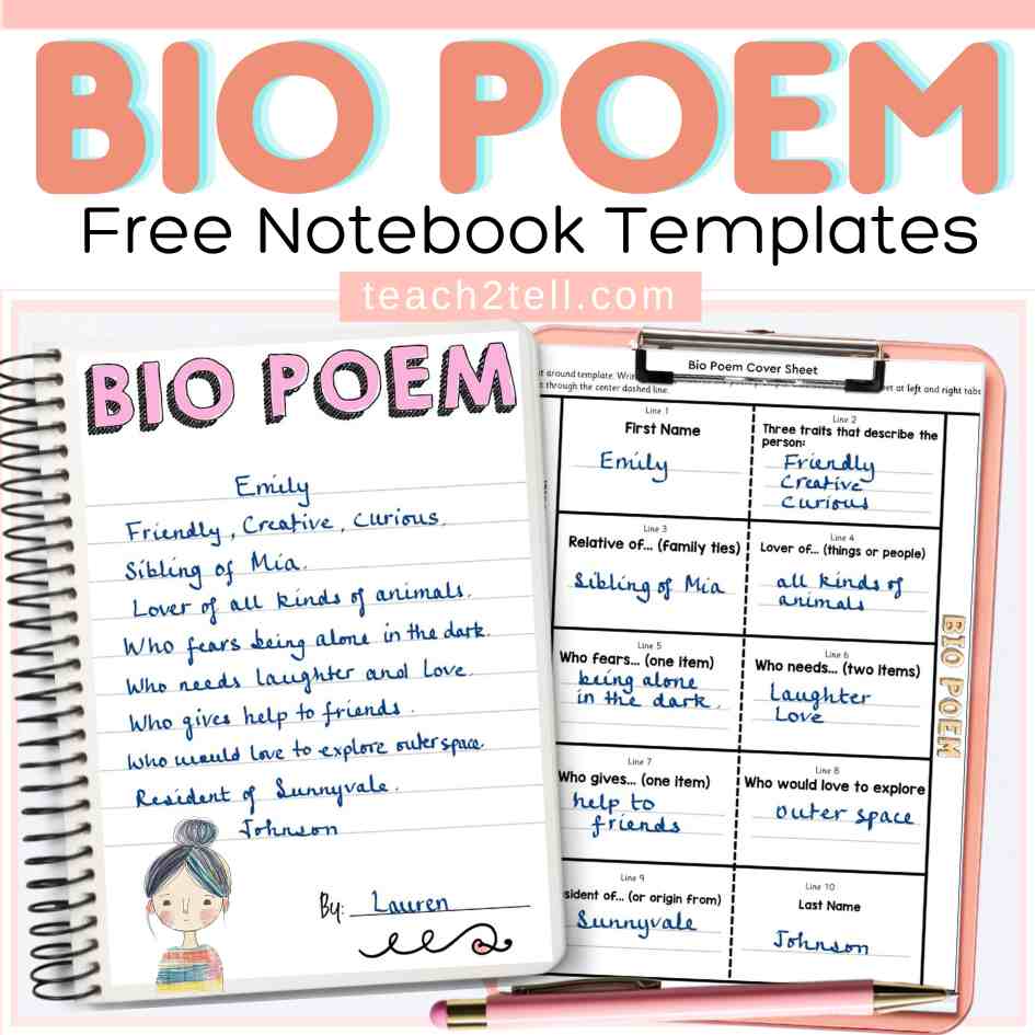 Bio Poem Template Free for National Poetry Month