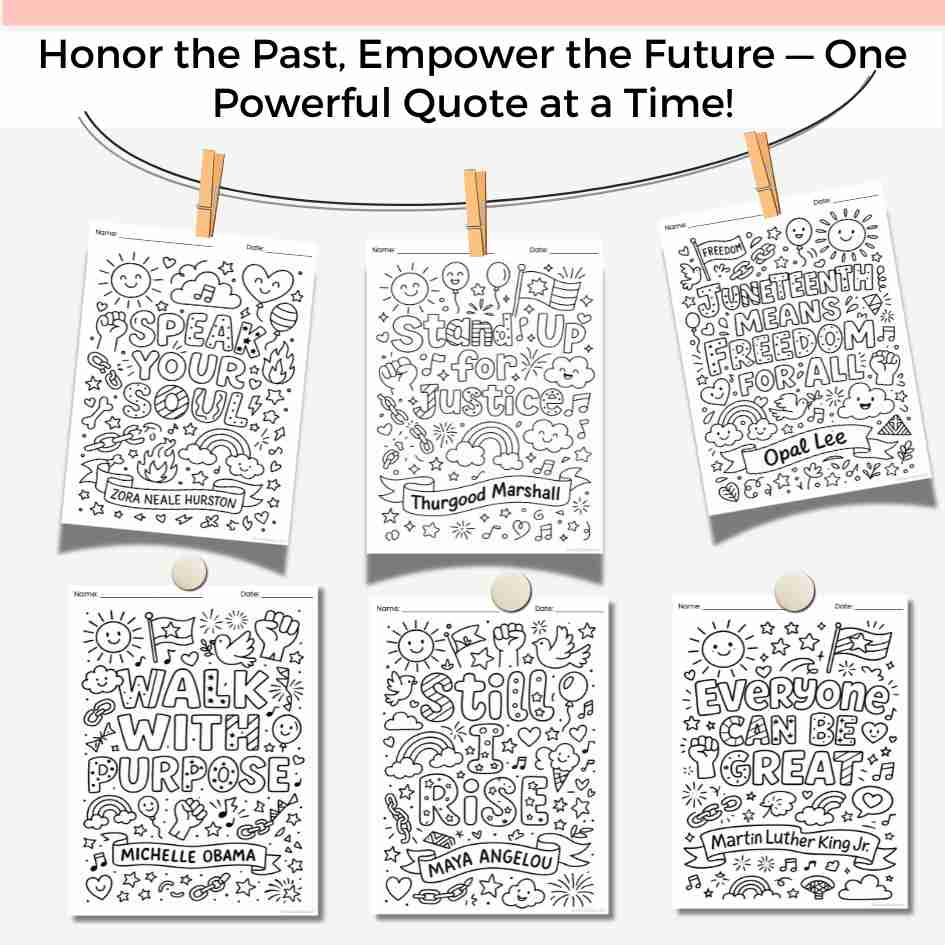 Juneteenth Coloring Pages Inspiring Quotes For Activities