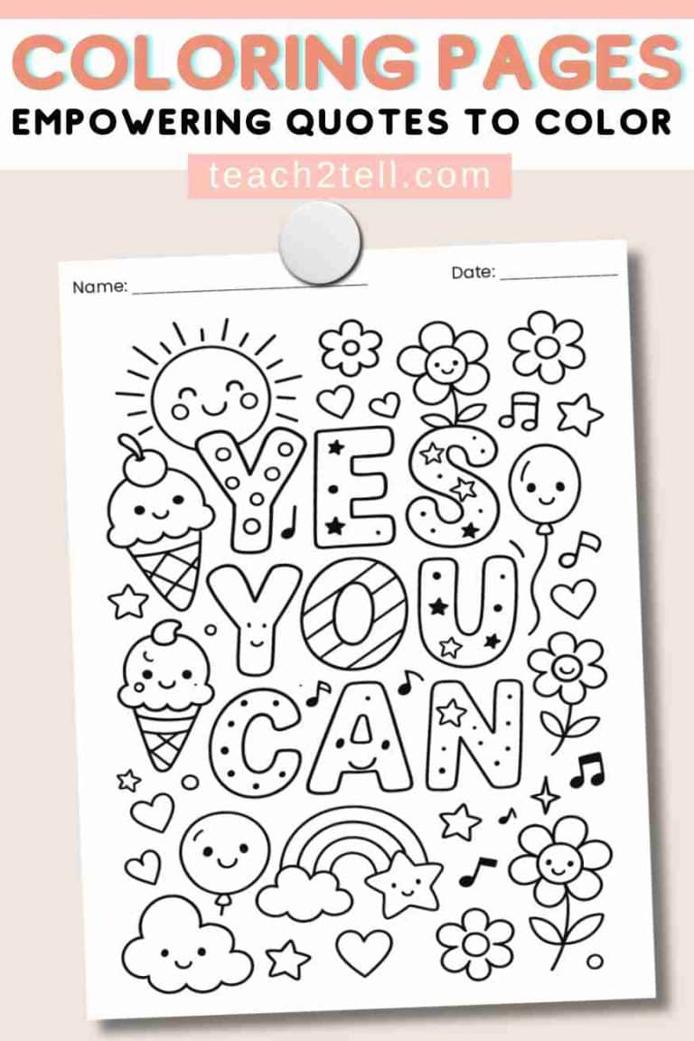Coloring Pages for Kids Growth Mindset, SEL, Back to School