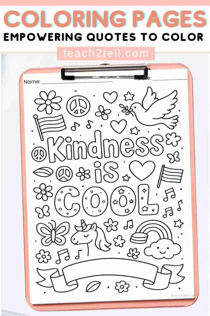 Coloring Pages for Kids Growth Mindset, SEL, Back to School