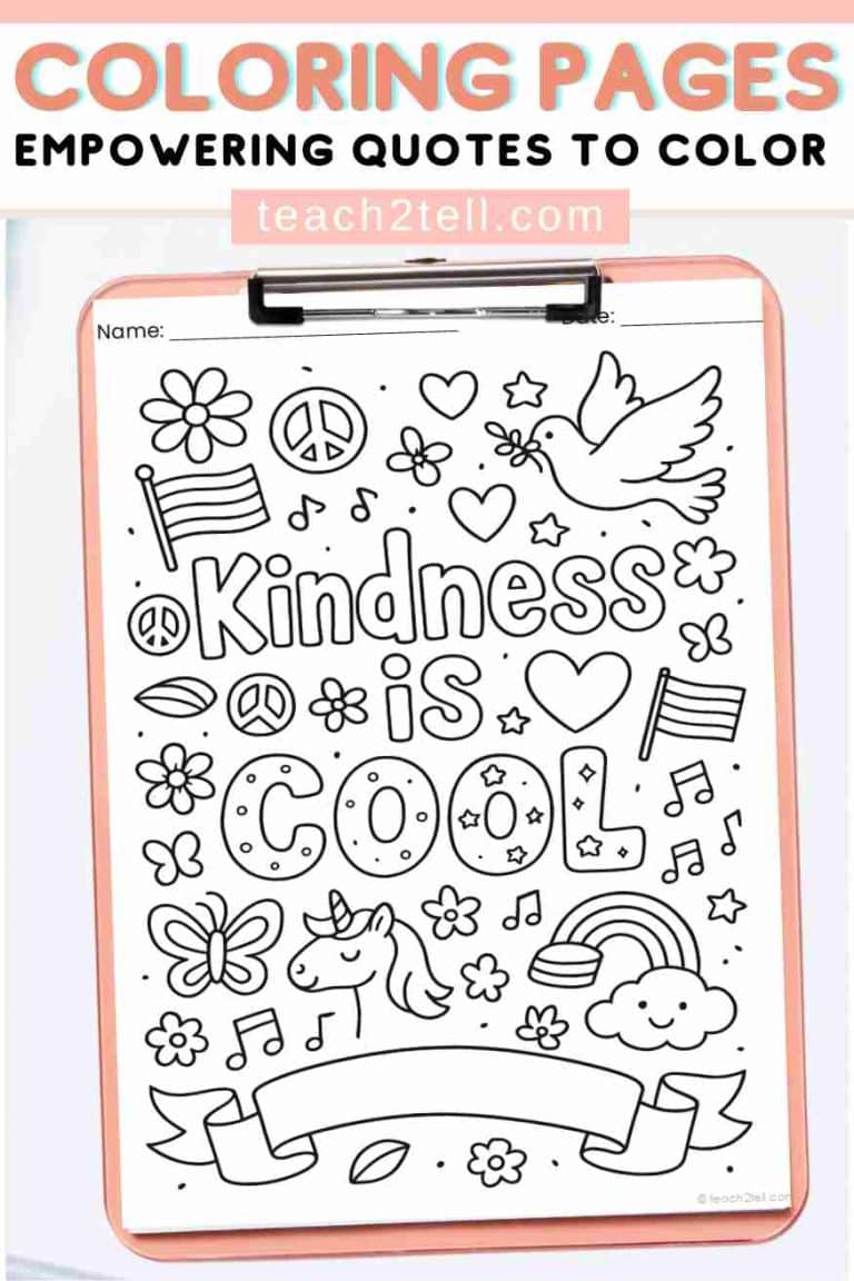 Coloring Pages for Kids Growth Mindset, SEL, Back to School