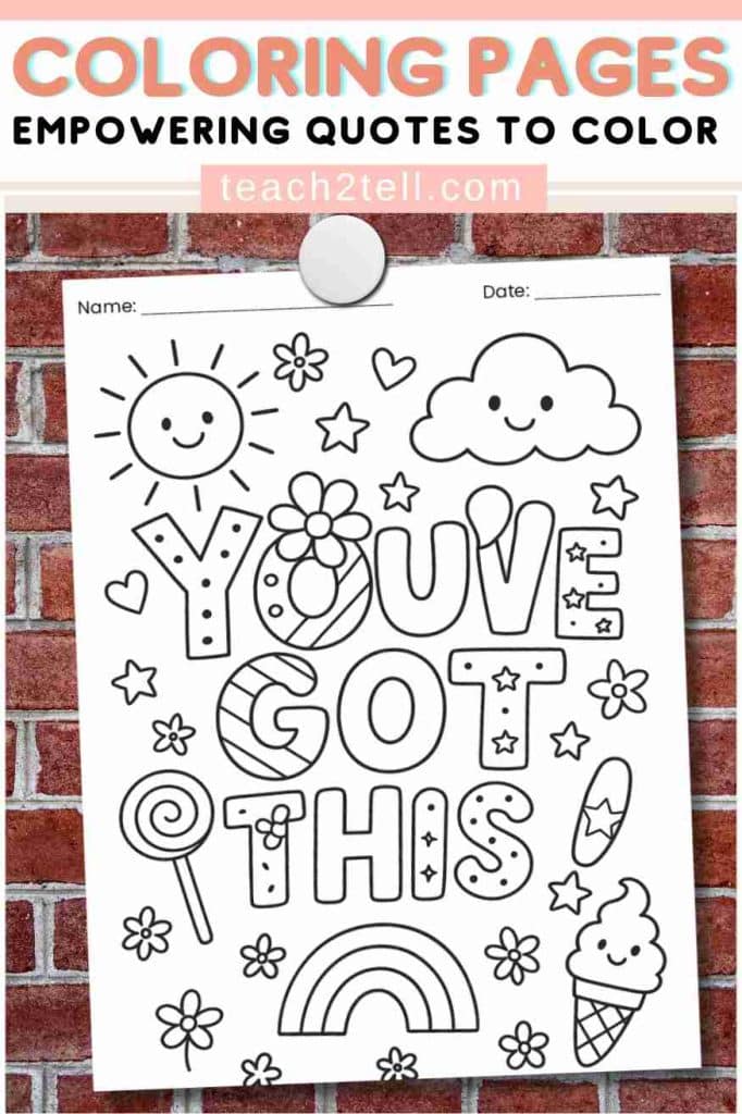 Coloring Pages for Kids Growth Mindset, SEL, Back to School