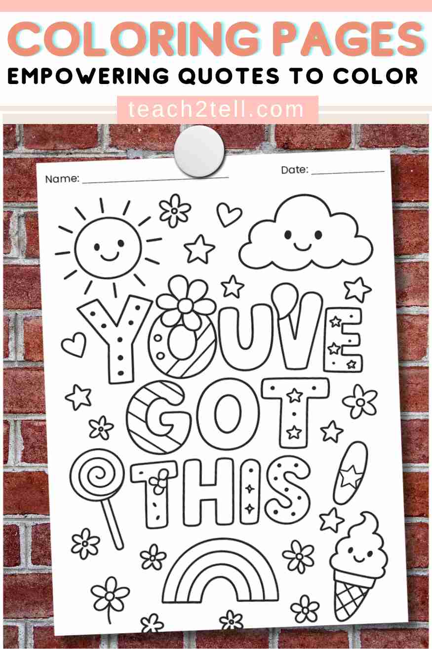 Coloring Pages for Kids Growth Mindset, SEL, Back to School