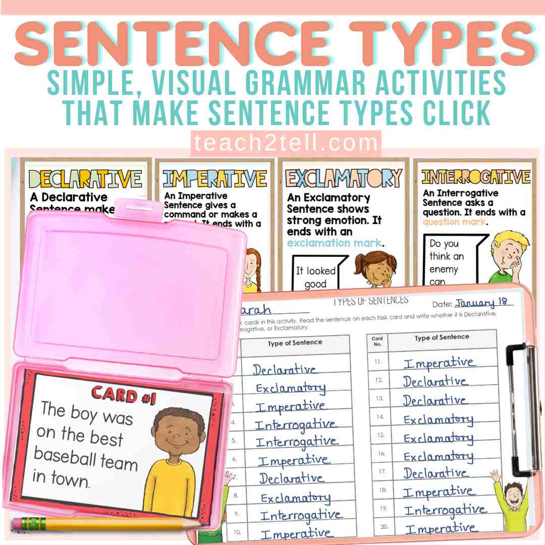 Four Types of Sentences Activity - Classroom Freebies