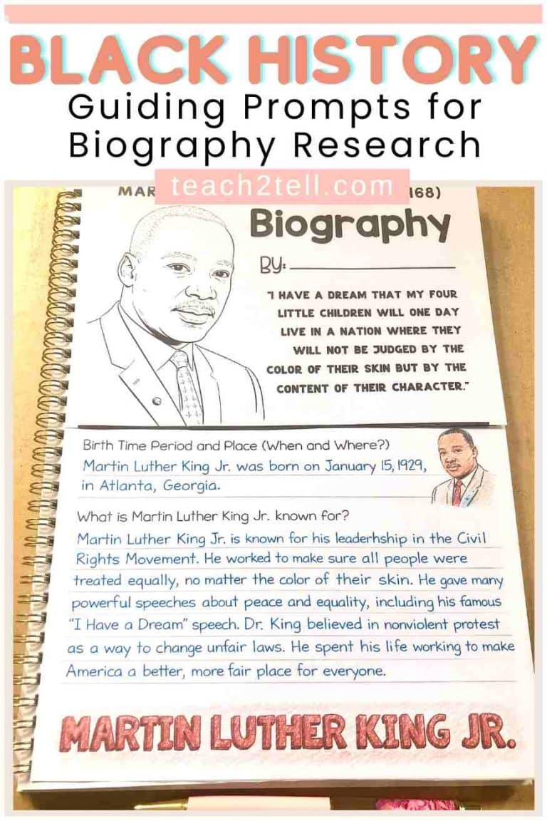 Biography Writing Template for Black History Month