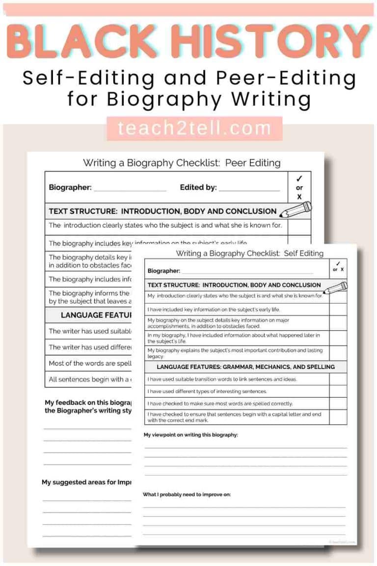 Biography Writing Template for Black History Month
